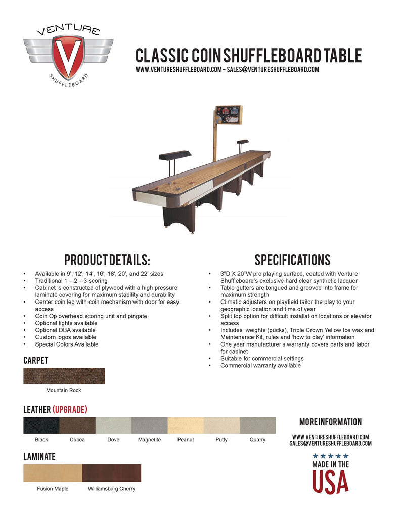 Classic Coin Shuffleboard Table – Bullseyetcnaz